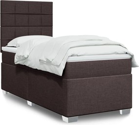 Box spring postel s matrací tmavě hnědá 90x190 cm textil 3290346