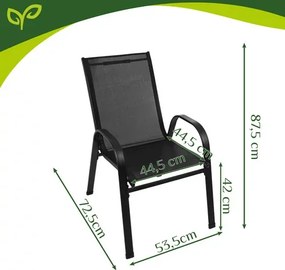 Sada zahradních židlí – 4 židle na terasu, balkon, zahradu