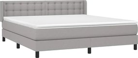 Box spring postel s matrací světle šedá 180 x 200 cm textil 3130049