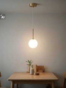 Sinsay - Závěsná lampa se zlatými detaily a kulatým stínidlem - zlatá