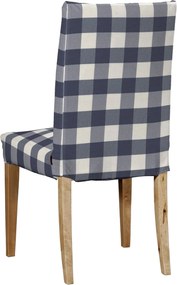 Potah na židli IKEA Henriksdal, krátký barva tmavě modrá látka vzorované