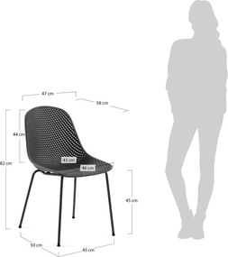 Tmavě šedá kovová zahradní židle Quinby – Kave Home