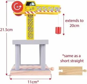 Bigjigs Rail Velký jeřáb žlutý / od 3 let