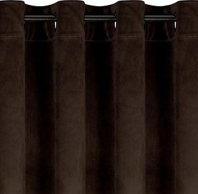 ZATEMŇOVACÍ ZÁVĚS NA KROUŽCÍCH MELANIE 140X250 CM TMAVĚ HNĚDÝ