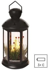 Vánoční LED lucerna se svíčkami Gure černá