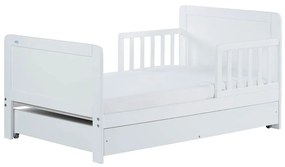 Dětská postel se zábranou a šuplíkem Drewex Olek 140x70 cm bílá Barva: Bílá