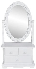 Toaletní stolek s oválným sklopným zrcadlem MDF - Default Title