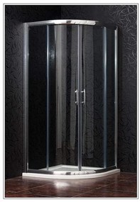 ARTTEC Sprchový kout čtvrtkruhový nástěnný BRILIANT 90 x 90 x 198 cm čiré sklo s vaničkou z litého mramoru POLARIS PAN04591