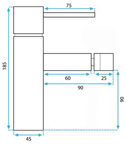 Bidetová baterie REA TESS chrom