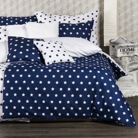4Home bavlněné povlečení Stars Navy blue, 220 x 200 cm, 2 ks 70 x 90 cm