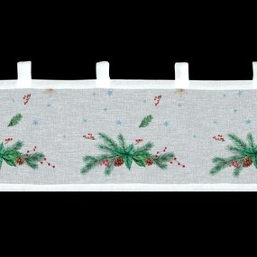 EUROFIRANY KRÁTKÁ VÁNOČNÍ ZÁCLONA NA POUTKÁCH XMAS1 30X150 CM VZOROVANÁ