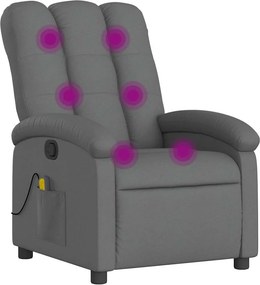 Masážní křeslo s polohovacím mechanismem, tmavě šedé, látkové 3205869