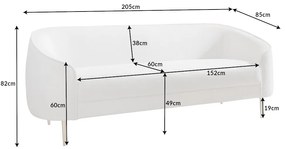 Designová sedačka Maali 205 cm bílá
