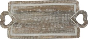Servírovací prkénko z mangového dřeva se srdíčky Jacques - 50*22 cm