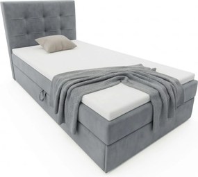 Čalouněná postel boxspring DIRELIS TRINITY 90x200 cm šedá Matrace: Matrace Bonell pružinová