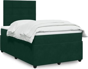 Box spring postel s matrací tmavě zelená 120x190 cm samet 3292289