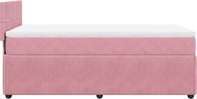 Box spring postel s matrací růžová 100x200 cm samet 3289967