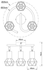 Globo 54802S-3AB - Bodové svítidlo XARA 3xE14/40W/230V