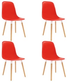 248251 vidaXL Jídelní židle 4 ks červené plast