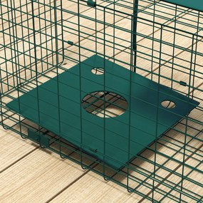 Outsunny Záchytná past na živé zvířata z oceli s 1 vchodem pro potkany a myši rozměr 80L x 25W x 30H cm tmavě zelená