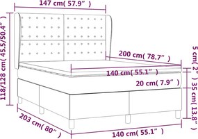Box spring postel s matrací tmavě hnědá 140x200 cm textil 3128848