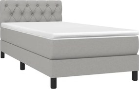 Box spring postel s matrací světle šedá 80 x 200 cm textil 3140249