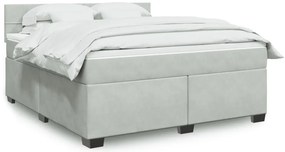 Box spring postel s matrací světle šedá 180x200 cm samet 3286378