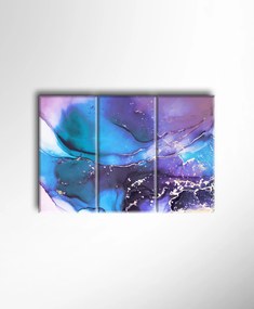 Malvis ® Obraz purpurově modrá pryskyřice ROZMĚR (šířka x výška): třídílný obdélník 150x60 cm