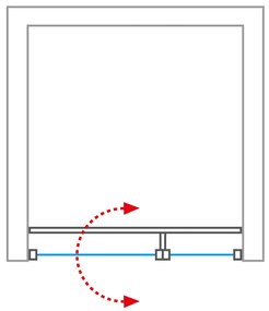 Roth ELEGANT NEO LINE BI PF2+BI SET Jednokřídlé sprchové dveře + set profilů BI SET 90 cm Profil: Černá, Sklo: Hladké čiré