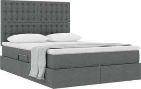 Postel s úložným prostorem a matrací Tmavě šedá 140 x 190 cm 3371905
