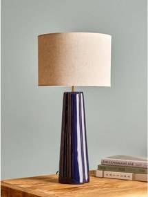 Modrá/krémová kovová stolní lampa s textilním stínidlem (výška 61 cm) Cornelie – Bloomingville