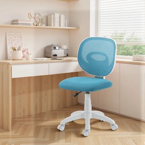 HOMCOM Kancelářská židle, ergonomická židle s C-tvarovanou opěrkou zad, výškově nastavitelná, modrá