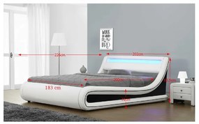 Manželská postel s LED osvětlením MANILA NEW Tempo Kondela 163 x 200 cm