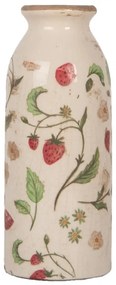 Keramická váza s jahodami Louis – 8x20 cm