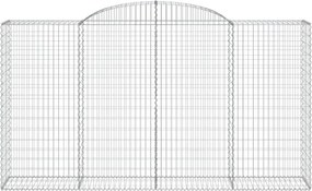 Klenuté gabionové koše 3 ks 300x50x160/180cm pozinkované železo 3146756