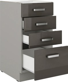 Kuchyňská linka GREY gr | 180 cm | UNI dvířka | světle šedá/tmavě šedá lesk