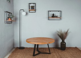 Wudboys Konferenční stůl ROUND Barva kovu: Bílá, Dřevo: Dub lamino - dle vzorníku, Rozměr: Průměr 90cm, moderní skandinávský styl