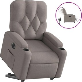 Elektrické zvedací polohovací křeslo taupe textil 3204742