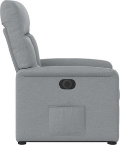 Elektrické zvedací polohovací křeslo světle šedé textil 3303052