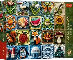TREFL Puzzle Premium Plus Tea Time: Háčkovaná Čtyři roční období / 100