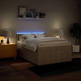 Box spring postel s matrací krémová 140x190 cm textil 3289382