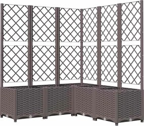 Zahradní truhlík s treláží hnědý 120 x 120 x 136 cm PP 318267