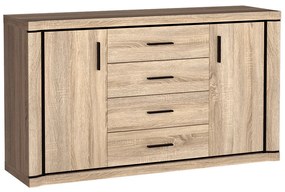 Obývací stěna DALLAS s | sestava B | 4 díly | 409 cm | sonoma