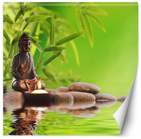 Gario Fototapeta Buddha, svíčka a zenové kameny Materiál: Vliesová, Rozměry: 100 x 100 cm