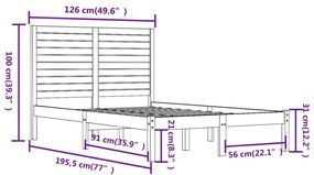 Rám postele medově hnědý masivní dřevo 120x190 cm malé 2lůžko,  3104581