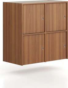 Nástavba pro skříně FRAME, 4x dveře, 872 x 450 x 854 mm, cylindrický zámek, ořech