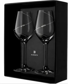 Diamante sklenice na bílé víno Silhouette City s krystaly Swarovski 360ml 2KS