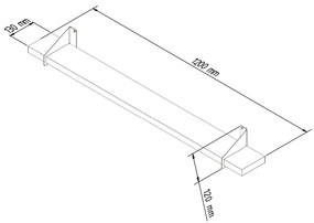 Wuders Polička Brooklyn s masivní dubovou deskou 600 x 130 mm