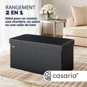 Lavice s úložným prostorem černý 80x40x40cm MDF skládací