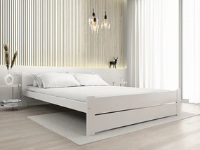 Postel IKAROS DOUBLE 160 x 200 cm, bílá Matrace: Bez matrace, Rošt: S laťkovým roštem